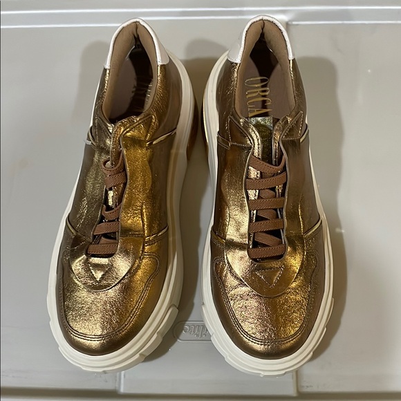 Orcade | Shoes | Orcade Gold Sneakers Size 8 Made In Brazil | Poshmark